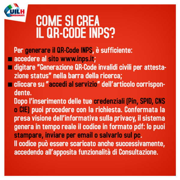 QR-Code INPS, invalidità civile - Uilp